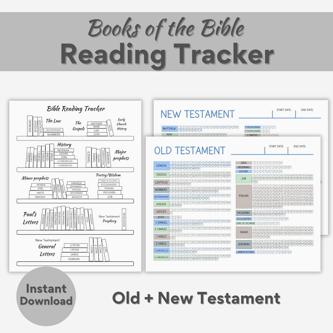 Bible Reading Tracker Printable Scripture Log PDF Bible in Year Plan ...
