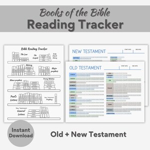 Bible Reading Tracker Printable Scripture Log PDF Bible in Year Plan Christian Tool Spiritual ...