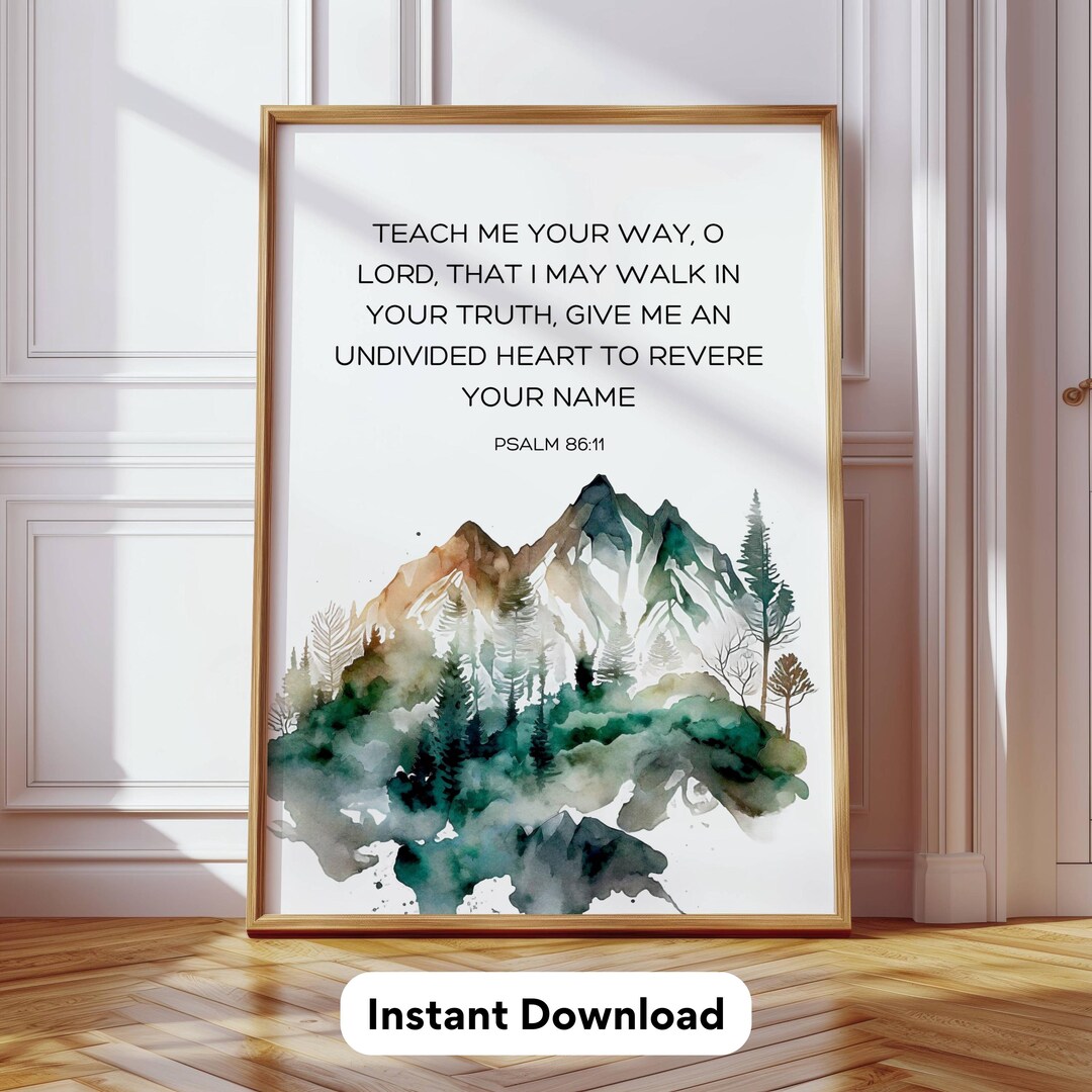 Modern Christian Art Forest Bible Verse Home Decor Dorm Room Wall Art ...