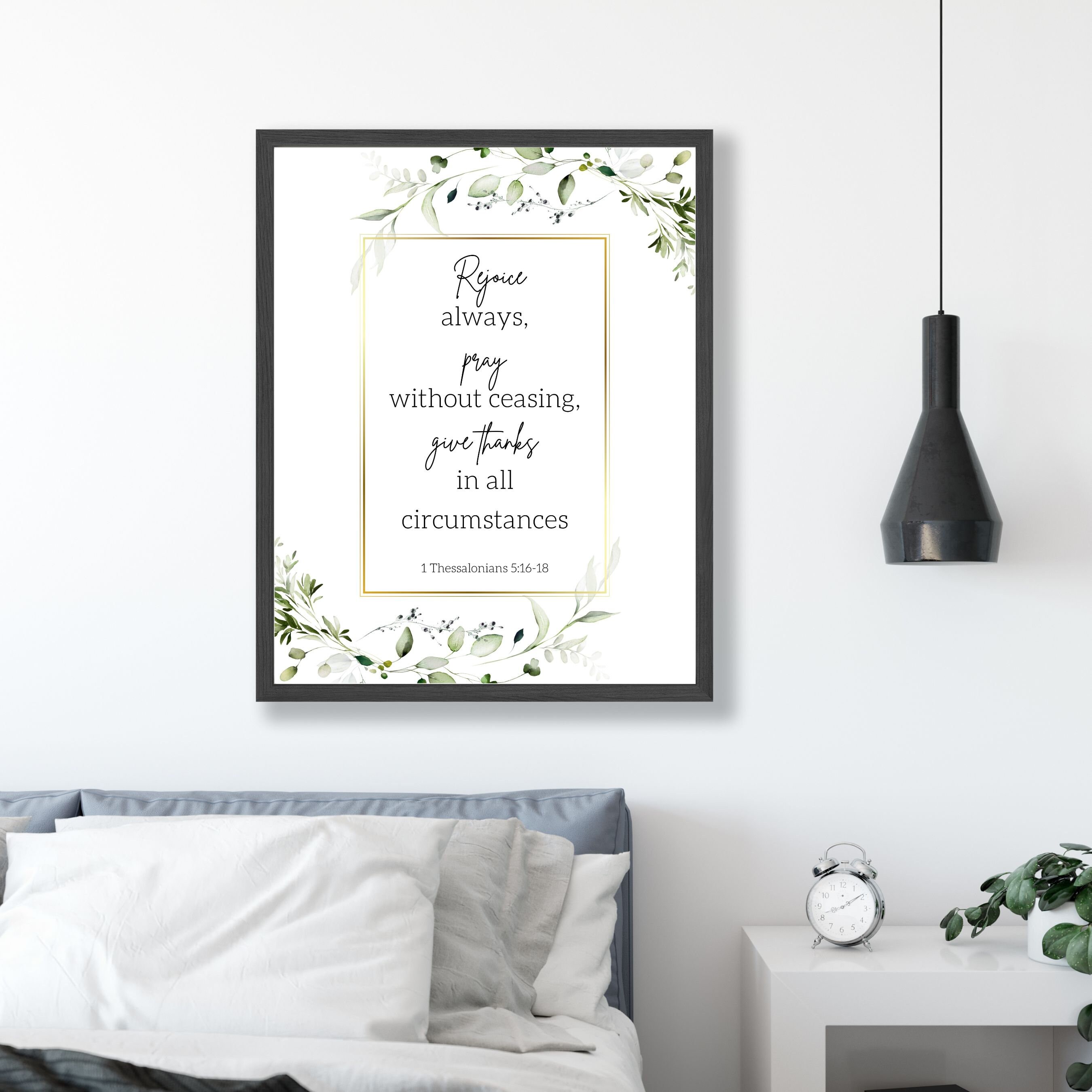 Printable Bible Verse Sign Botanical Christian Home Decor Scripture ...