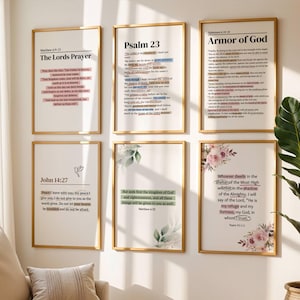 Christian Wall Art Wood Framed Poster Bible Verse Unframed Print ...