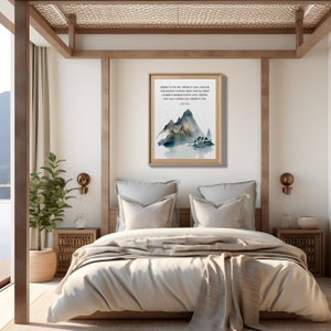 Bible Verse Poster Forest Wall Art Landscape Bible Art Farmhouse ...