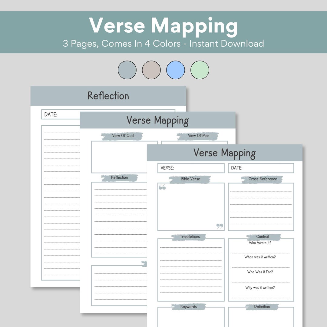 Bible Verse Mapping Printable Template Goodnotes Extensive Verse ...