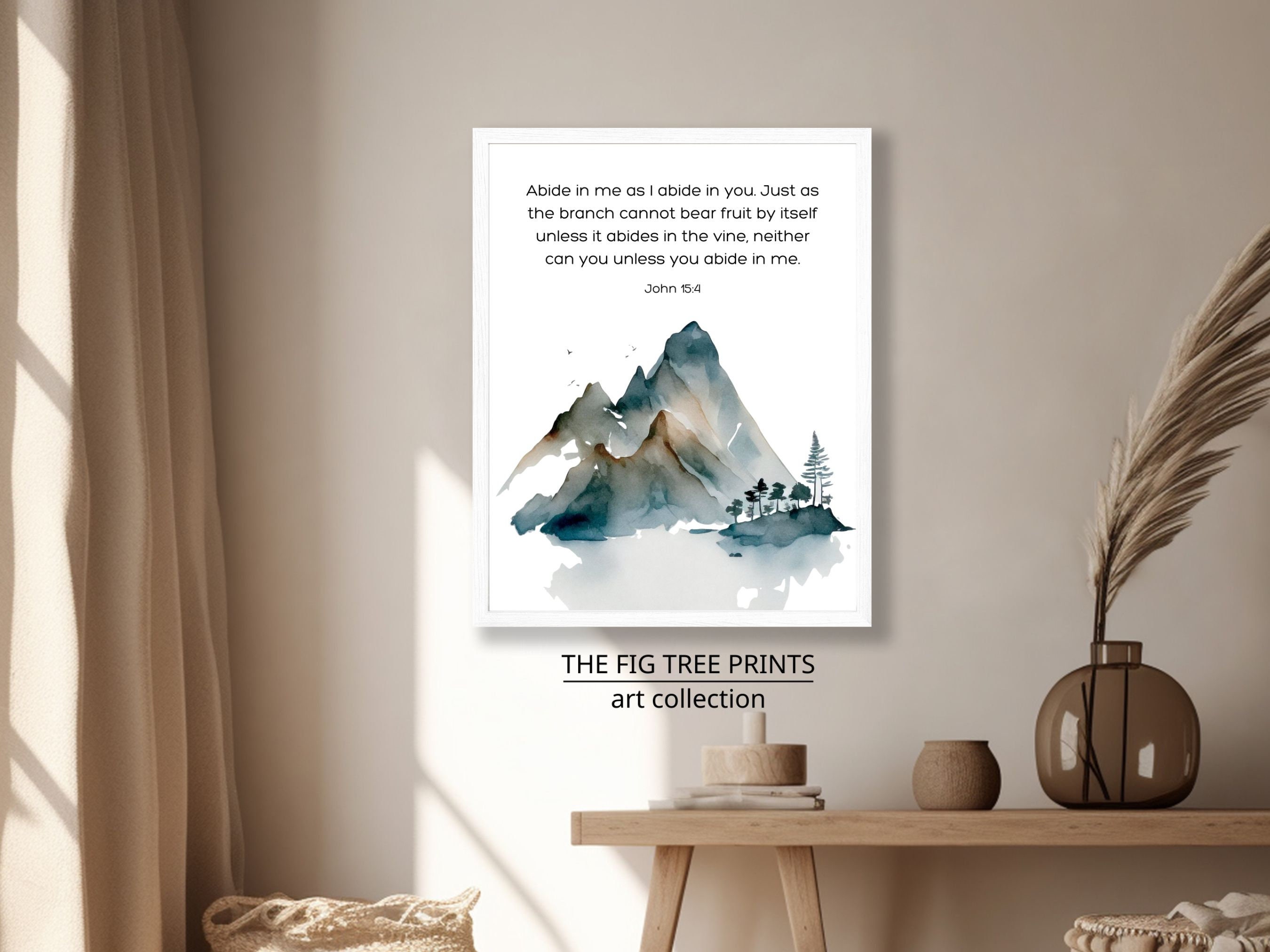 Bible Verse Poster Forest Wall Art Landscape Bible Art Farmhouse ...
