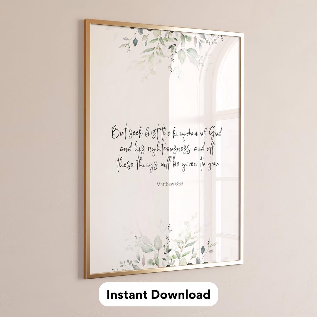 Christian Bible Verse Poster Botanical Scripture Print Farmhouse Poster ...