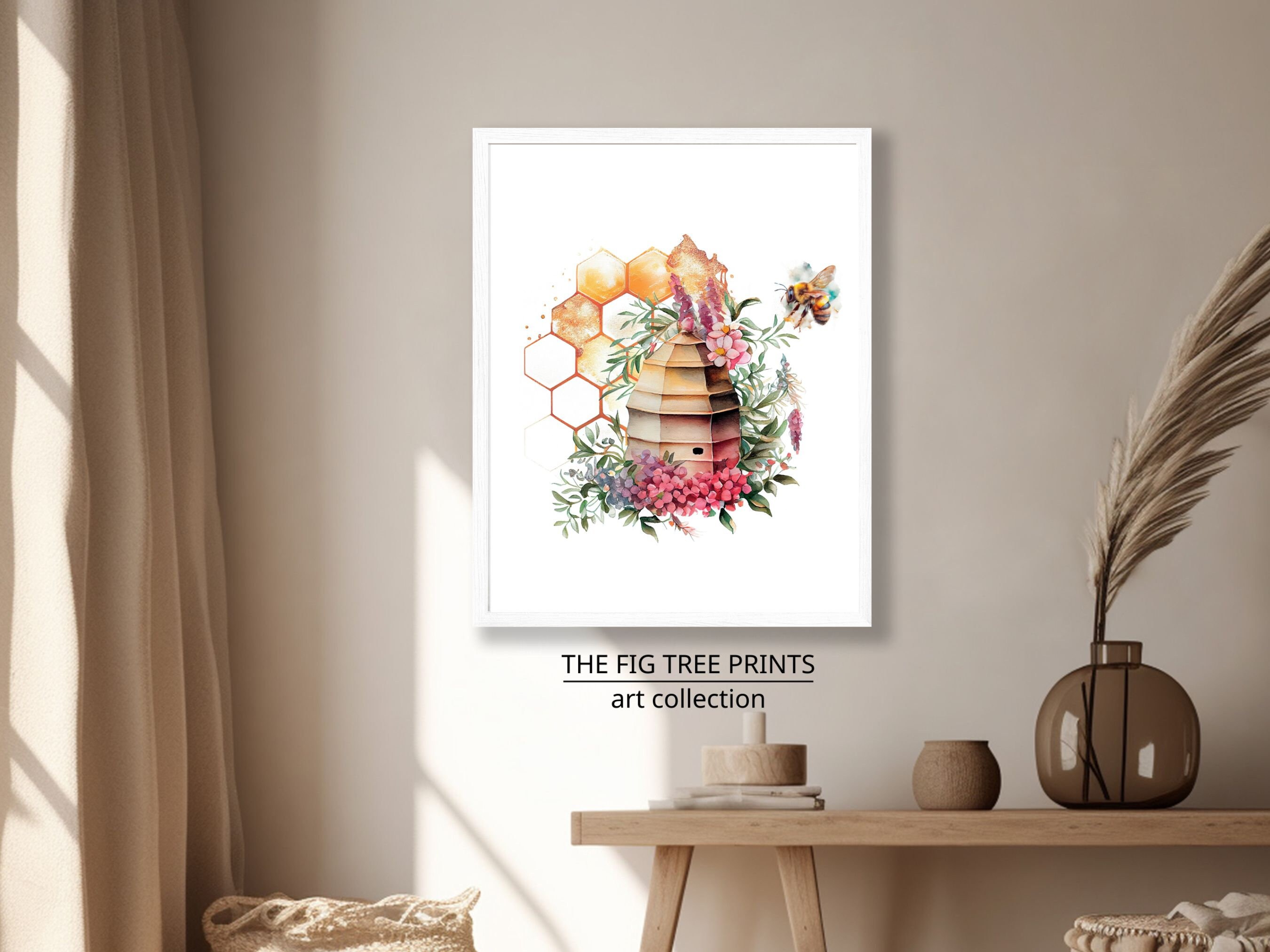 Nature Print Honey Bee Poster Honeybee Home Decor Bee House Sign ...