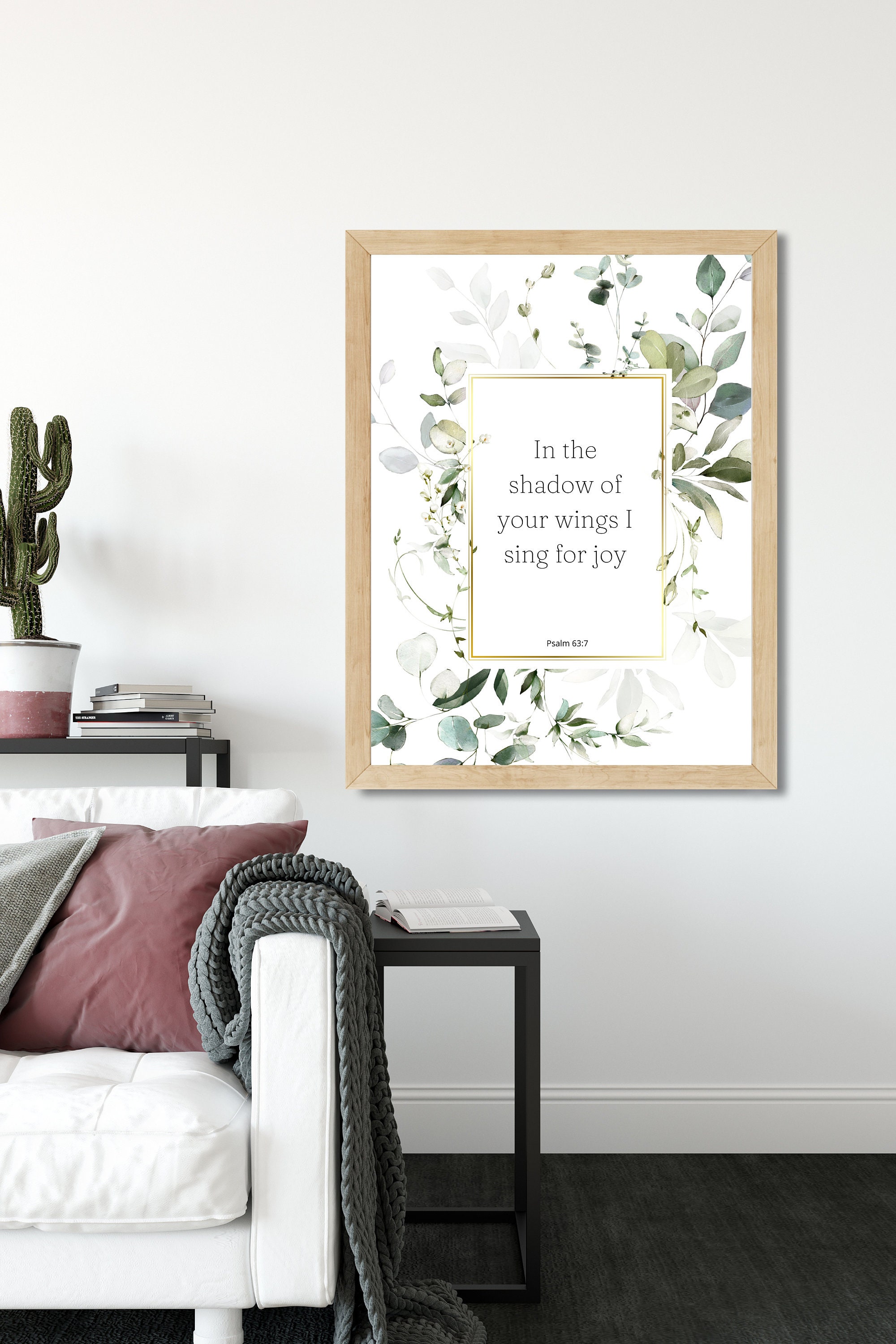 Scripture Wall Art Printable Botanical Bible Verse Decor Digital Modern ...