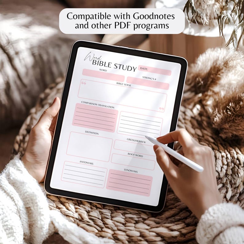 Word Bible Study Worksheet Digital Christian In-depth Scripture Study ...