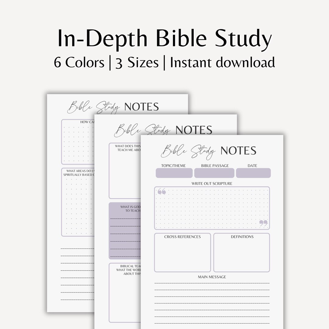 Bible Study Worksheet in Depth Scripture Study Goodnotes Template ...