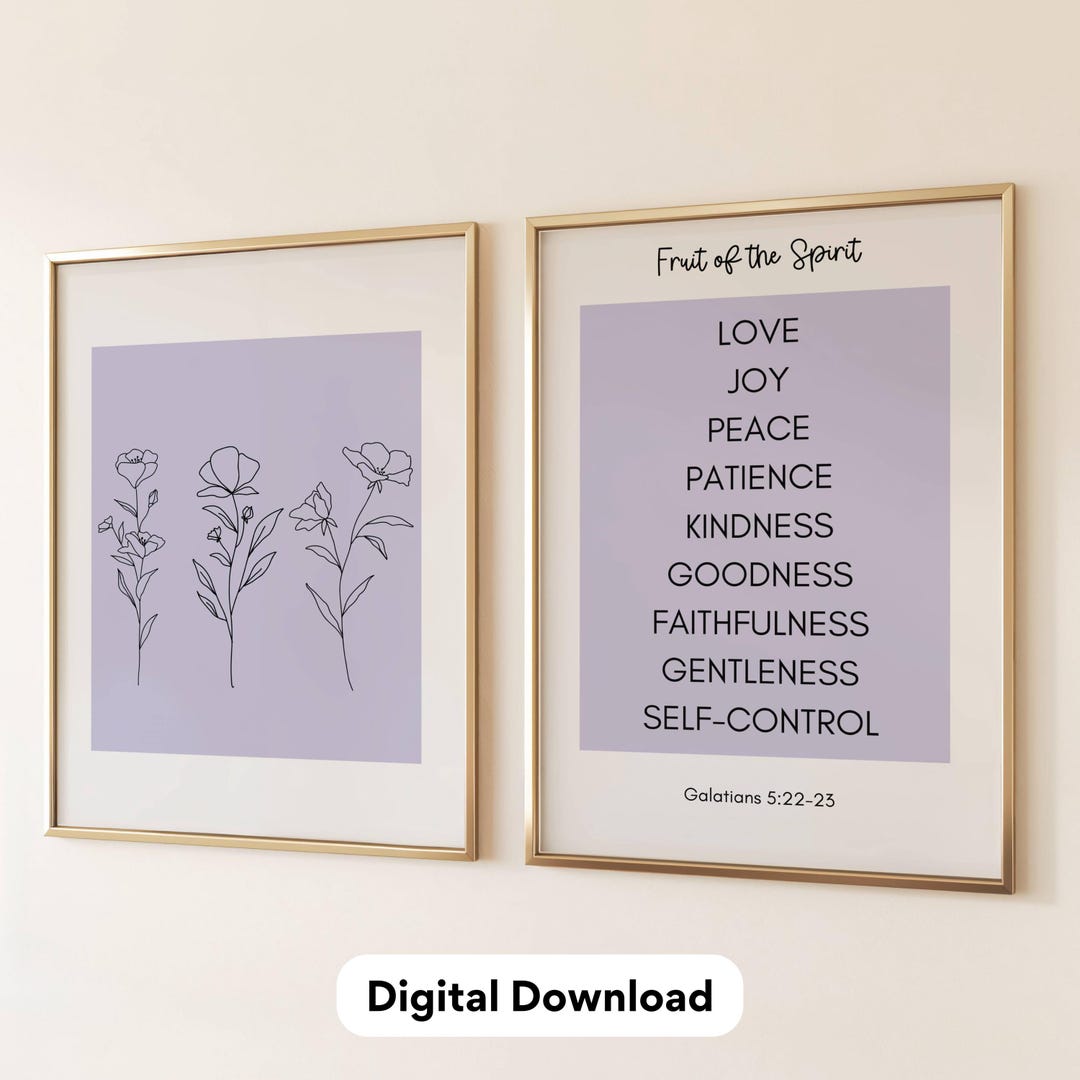 Fruit of the Spirit Printable Wall Art for Christian Teacher Gift ...