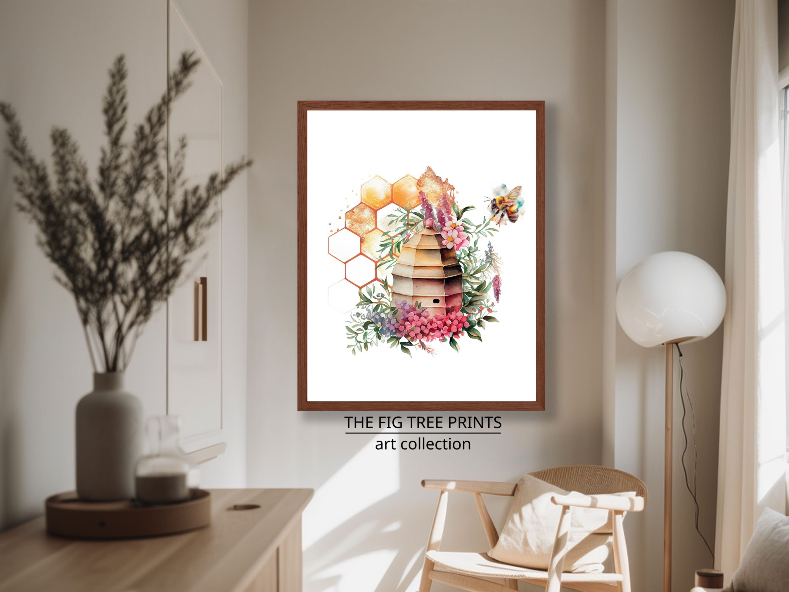 Nature Print Honey Bee Poster Honeybee Home Decor Bee House Sign ...