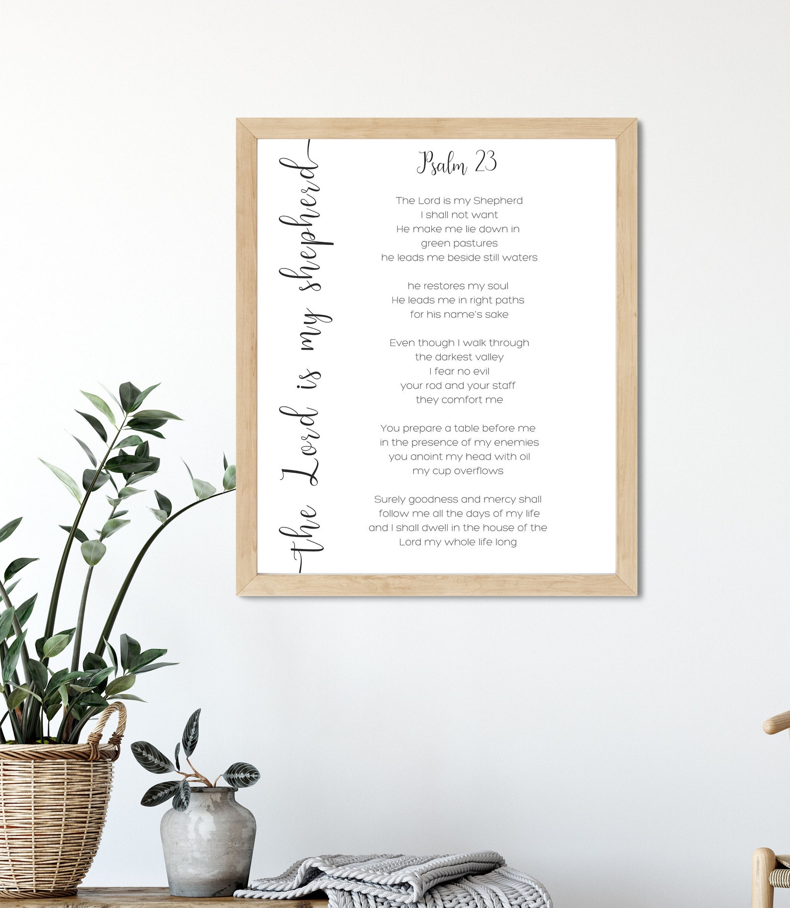 Psalm 23 Print Scripture Wall Art Farmhouse Home Decor Kitchen Artwork ...