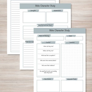 Character Bible Study Printable Template Small Group Christian ...