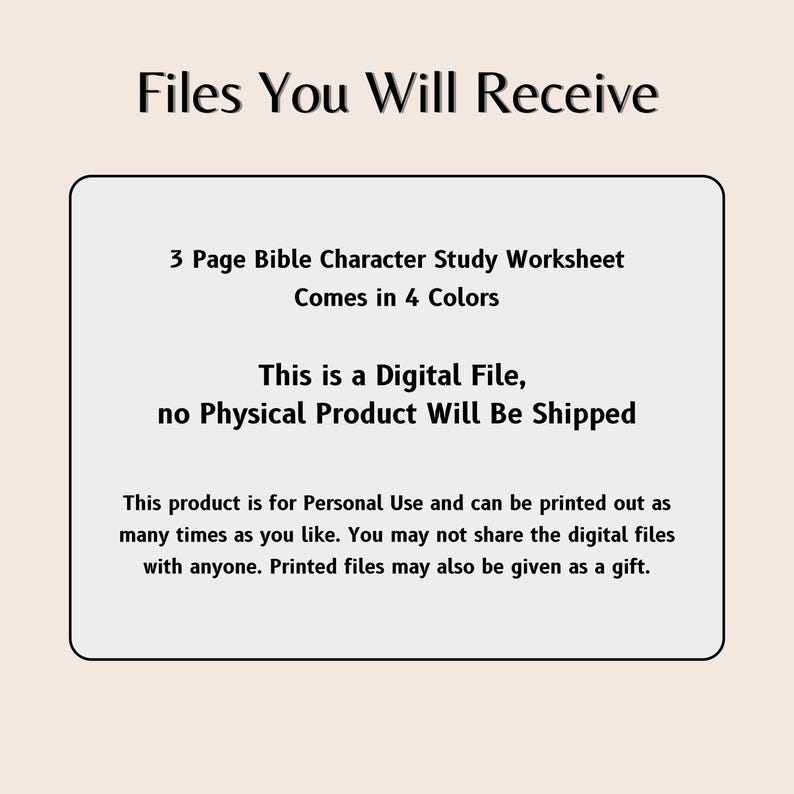 Character Bible Study Printable Template Small Group Christian ...