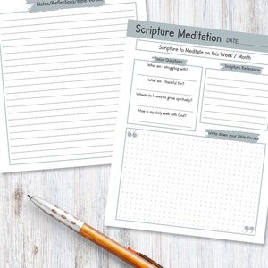 Scripture Meditation Worksheet Bible Memory Verse Chart Bible Study ...