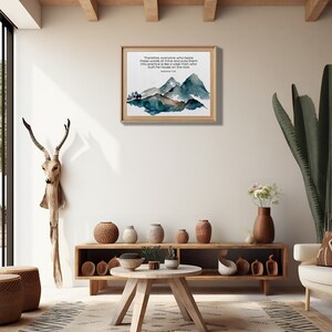 Bible Verse Nature Wall Art Christian Watercolor Mountain Home Decor ...