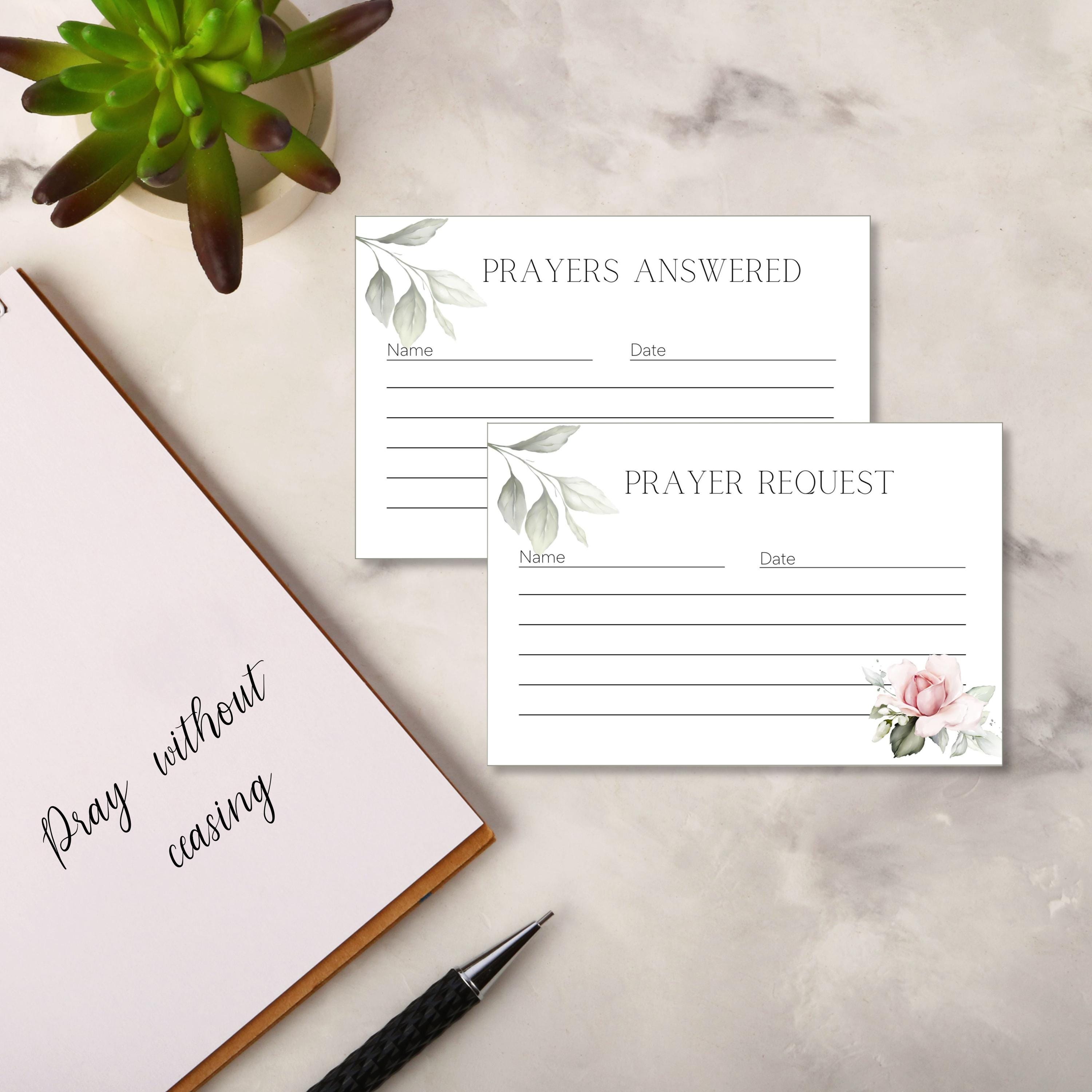 Prayer Request Card Printable Answered Prayer Card Floral Prayer ...