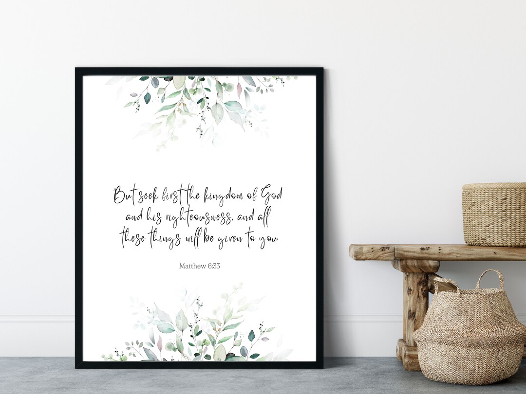 Christian Bible Verse Poster Botanical Scripture Print Farmhouse Poster ...