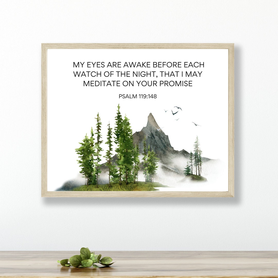 Christian Wall Art Scenery Sign Bible Verse Home Decor Mountains ...