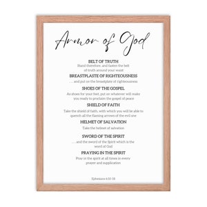 Armor of God Framed Poster Bible Verse Minimalist Wall Art Living Room ...