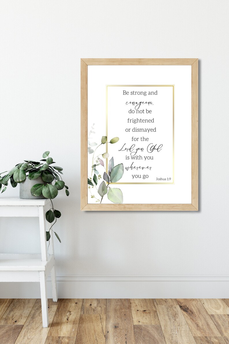 Christian Home Decor Botanical Aesthetic Bible Verse Wall Sign Modern ...