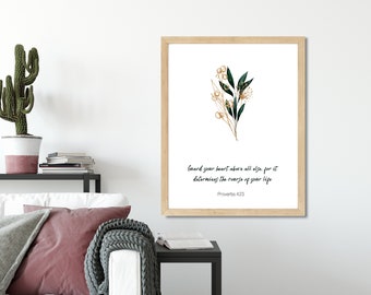 Proverbs 4:23 Poster - Etsy