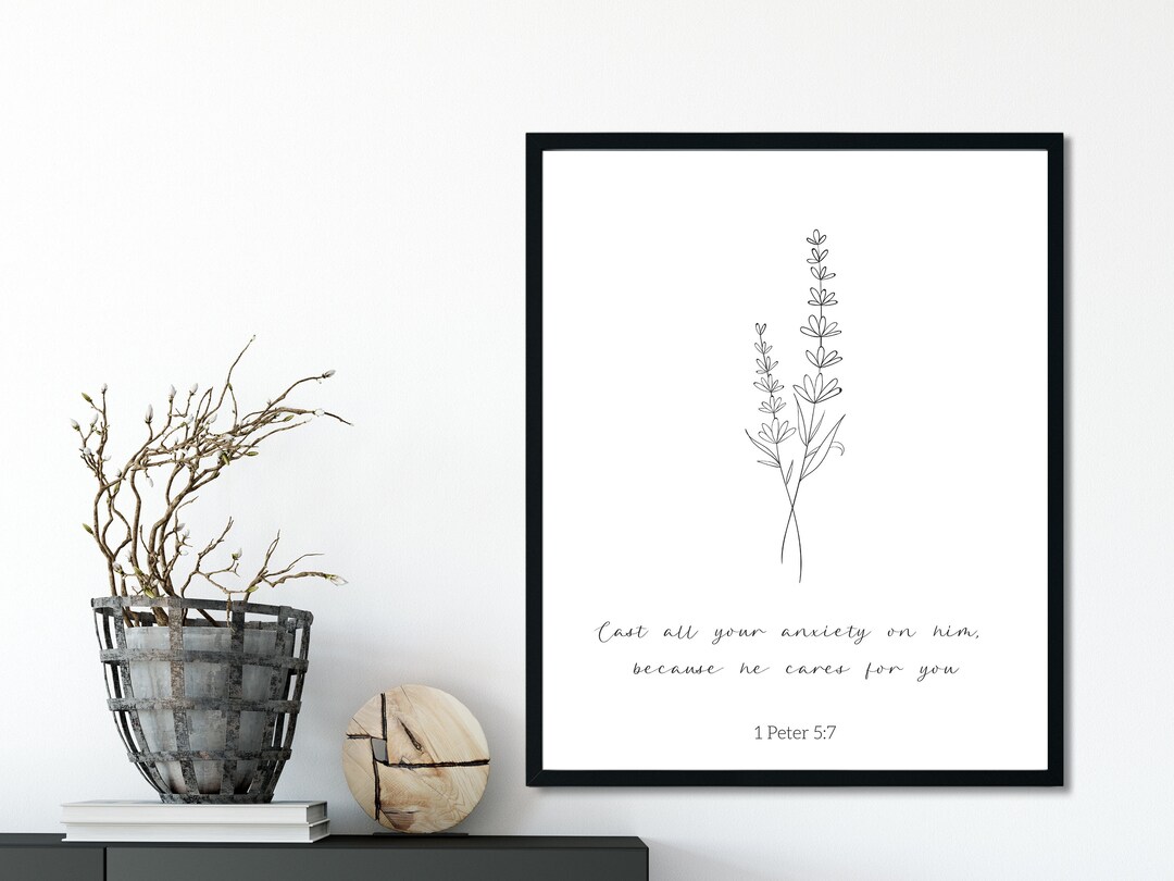 Minimalist Christian Line Art Bible Verse Print Modern - Etsy
