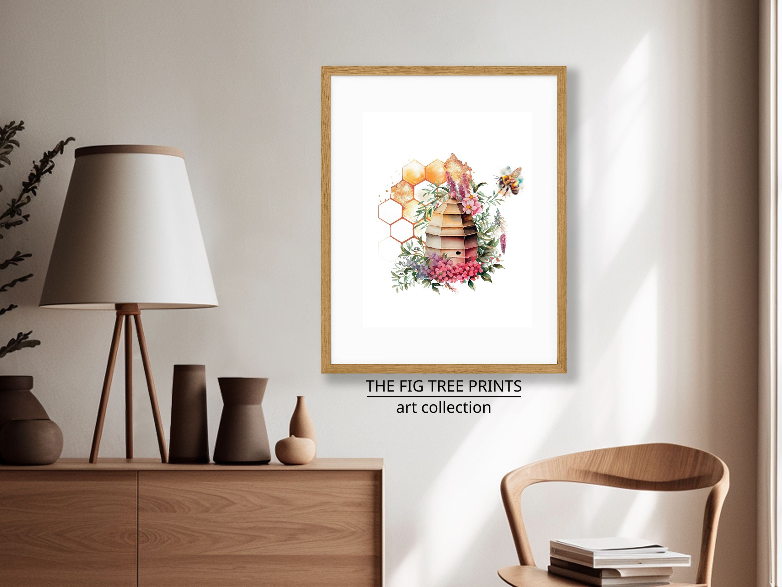 Nature Print Honey Bee Poster Honeybee Home Decor Bee House Sign ...