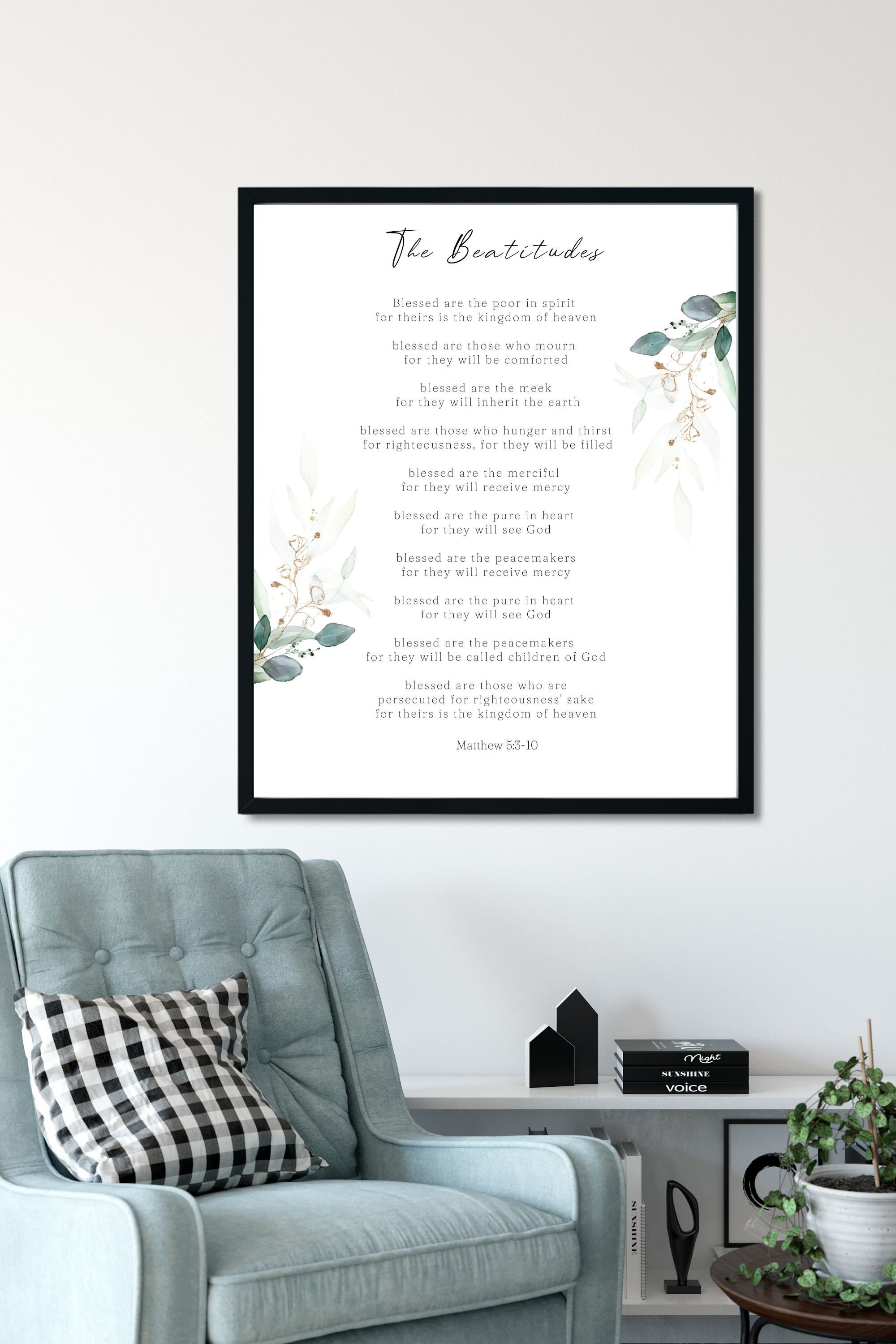 Bible Verse Artwork Aesthetic Poster Scripture Botanical Bible Passage ...
