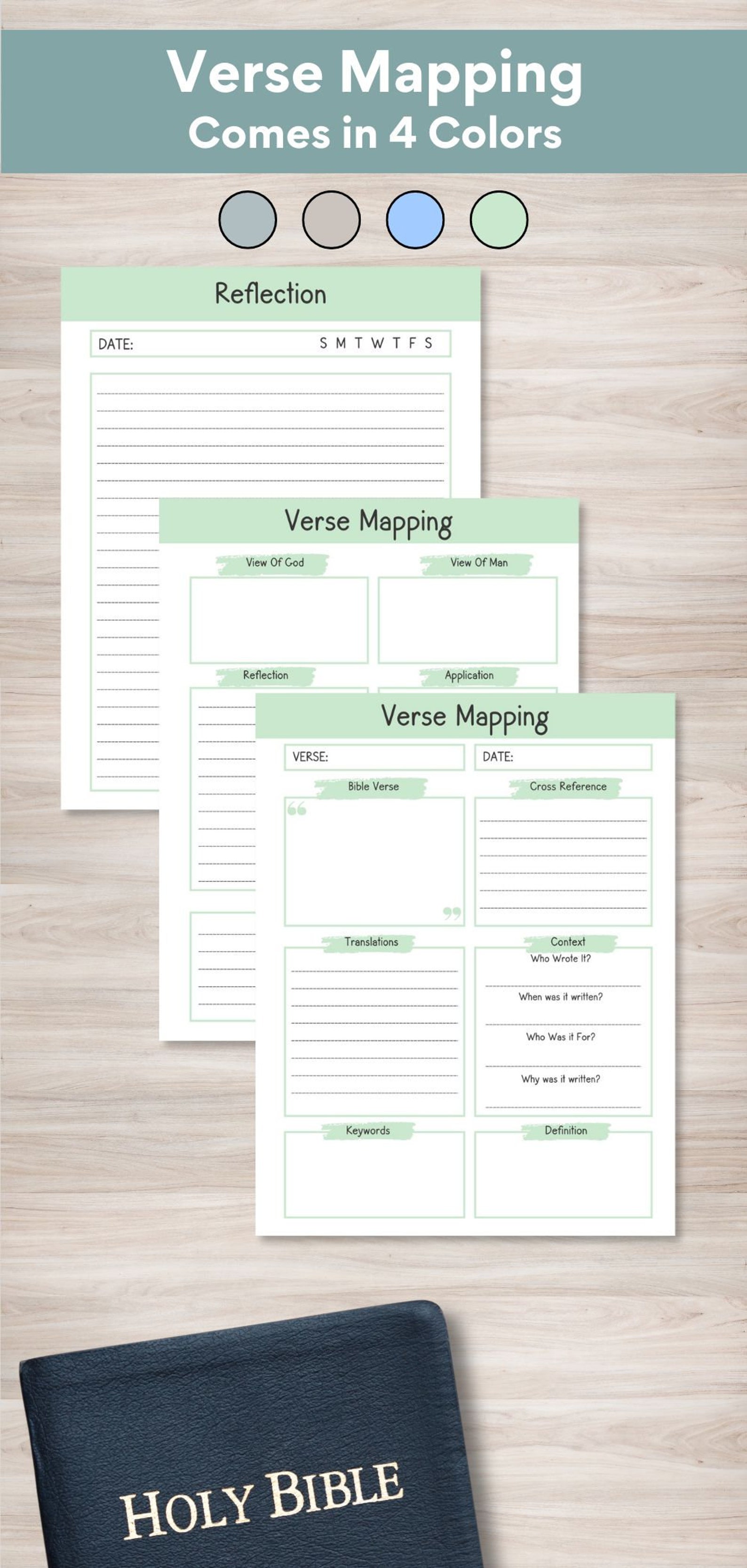 Verse Mapping Bible Study Template In-depth Study Guide Christian ...