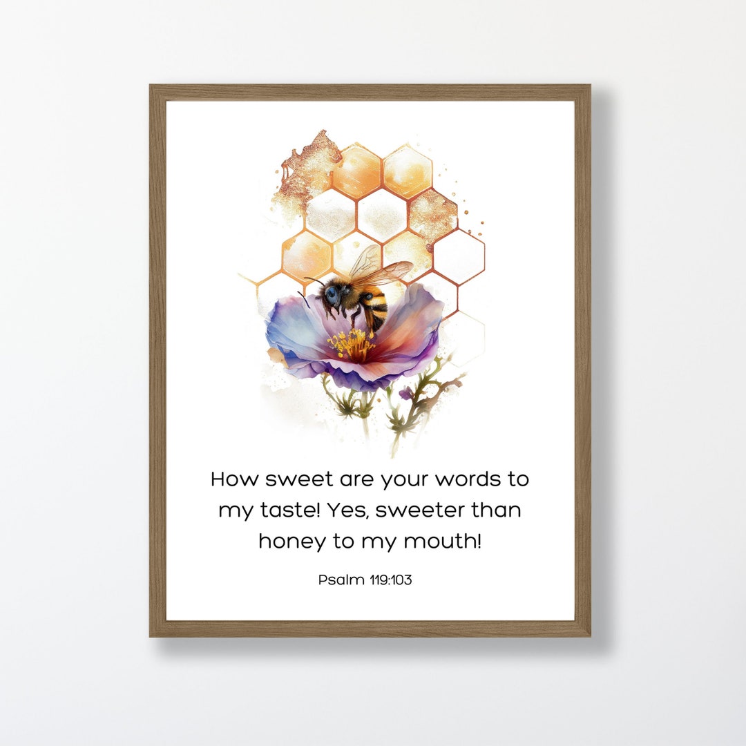 Christian Home Decor Honey Bee Poster Honeybee Flower Nature Garden ...