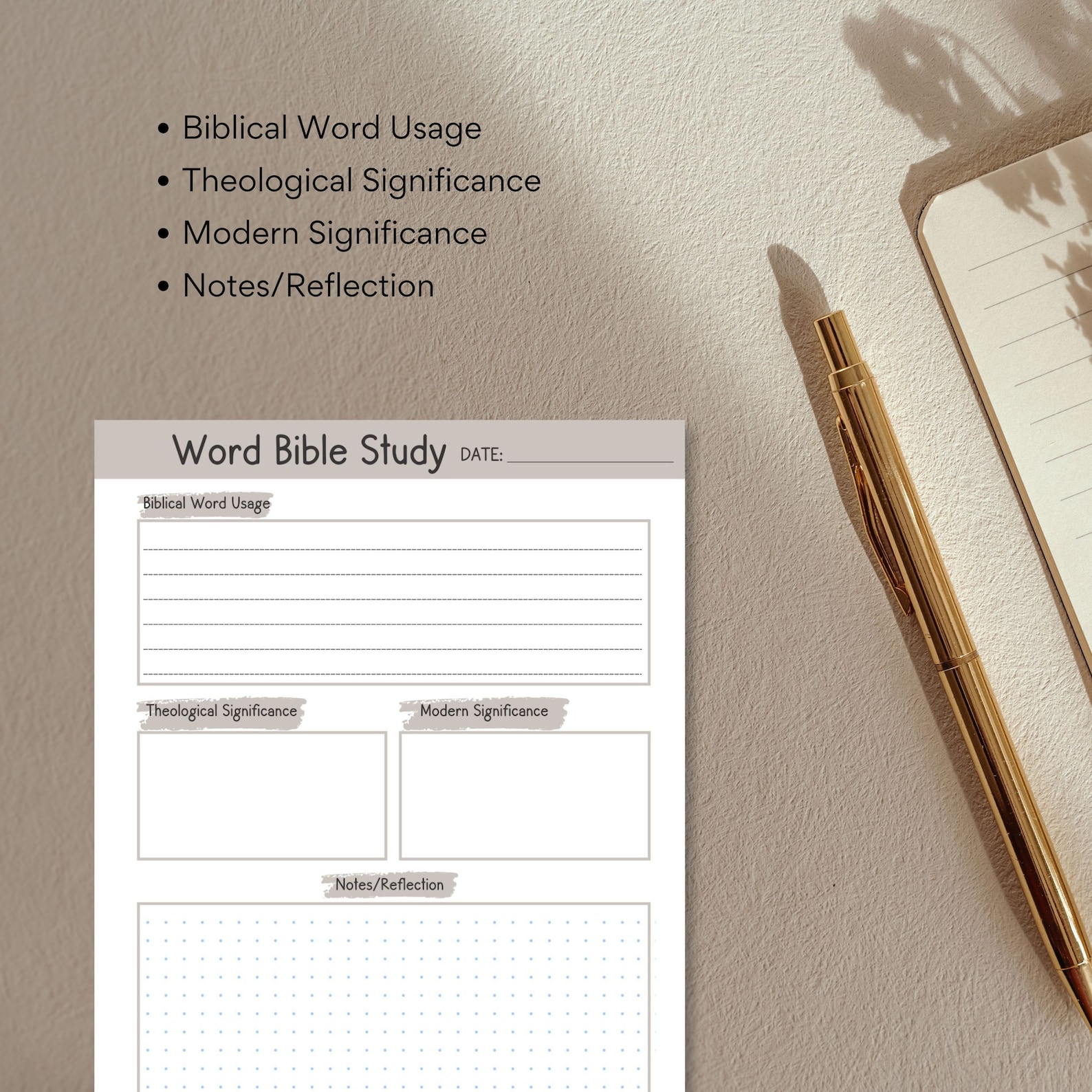 Word Bible Study Template Printable Christian In-depth Scripture Study ...