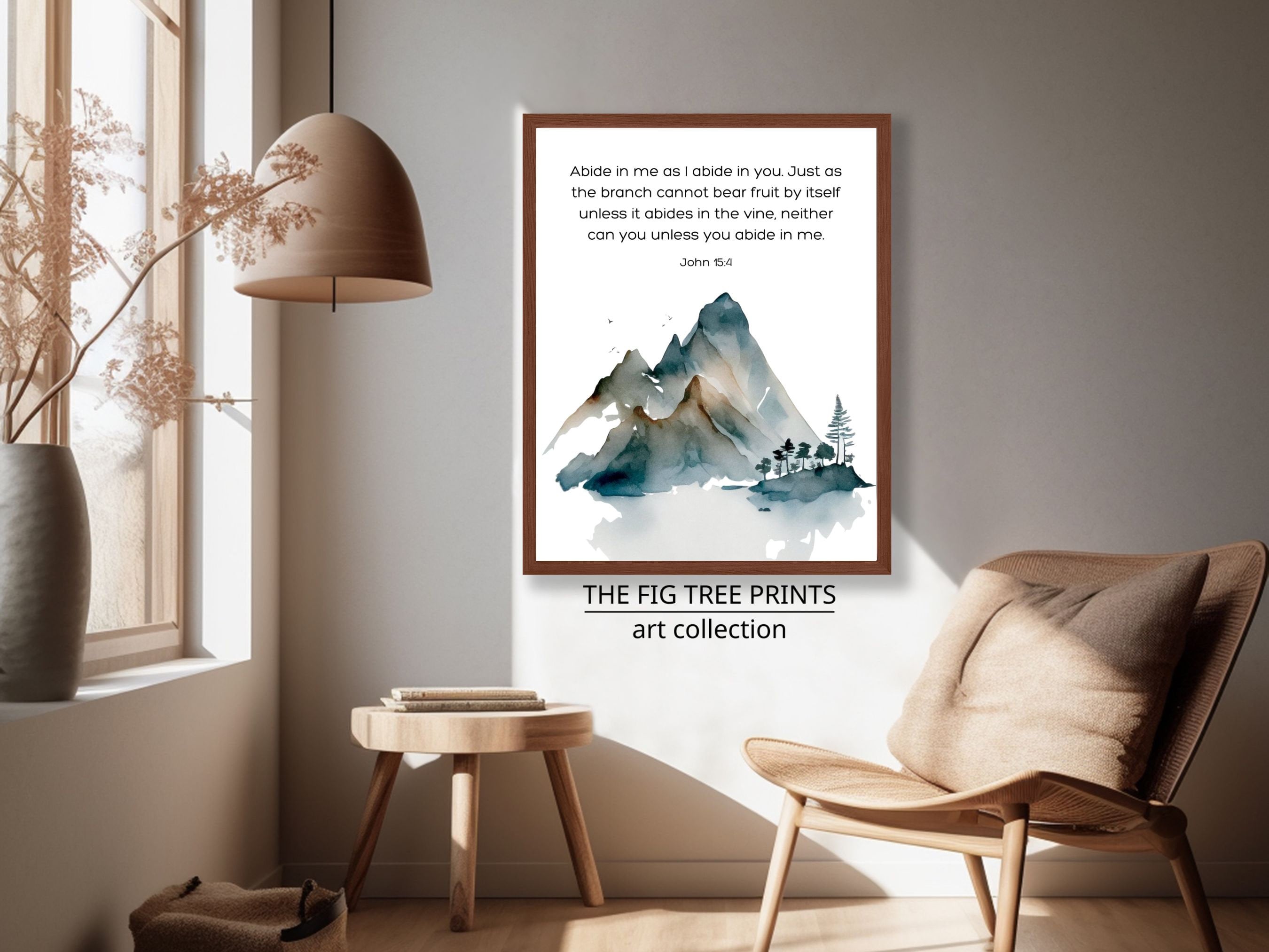 Bible Verse Poster Forest Wall Art Landscape Bible Art Farmhouse ...