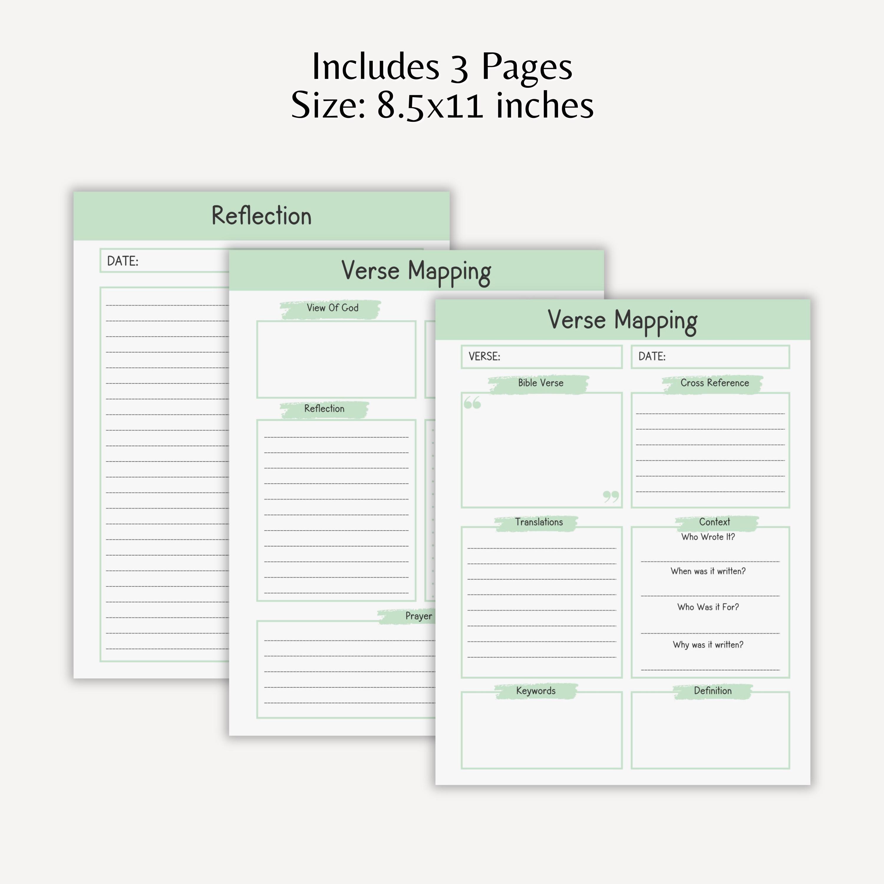 Verse Mapping Bible Study Template In-depth Study Guide Christian ...
