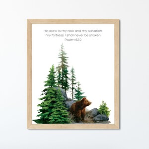 Bible Verse Wall Art Watercolor Print Above Bed Sign Inspirational ...