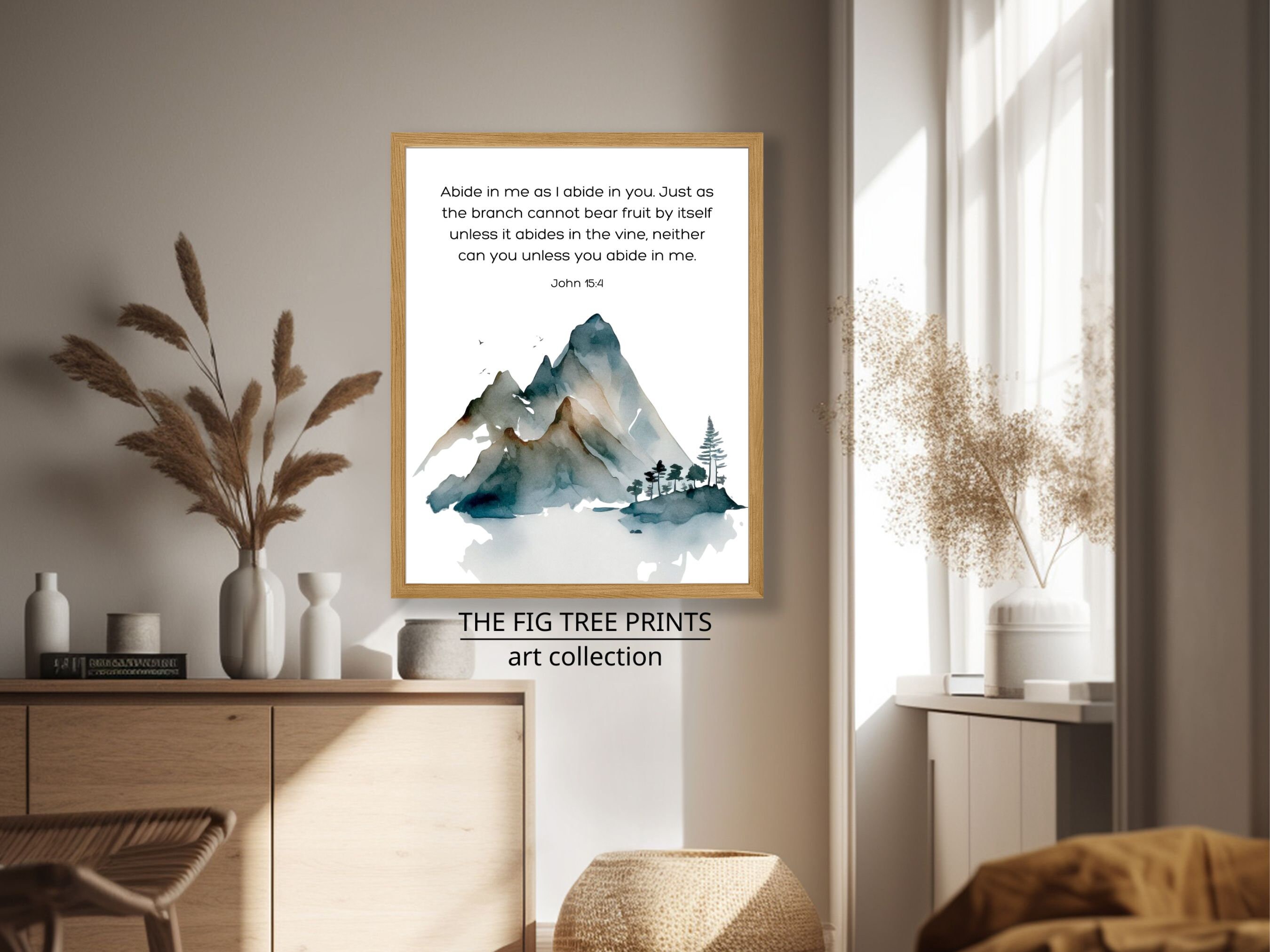 Bible Verse Poster Forest Wall Art Landscape Bible Art Farmhouse ...