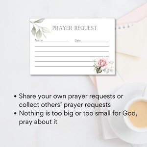 Prayer Request Card Printable Answered Prayer Card Floral Prayer ...