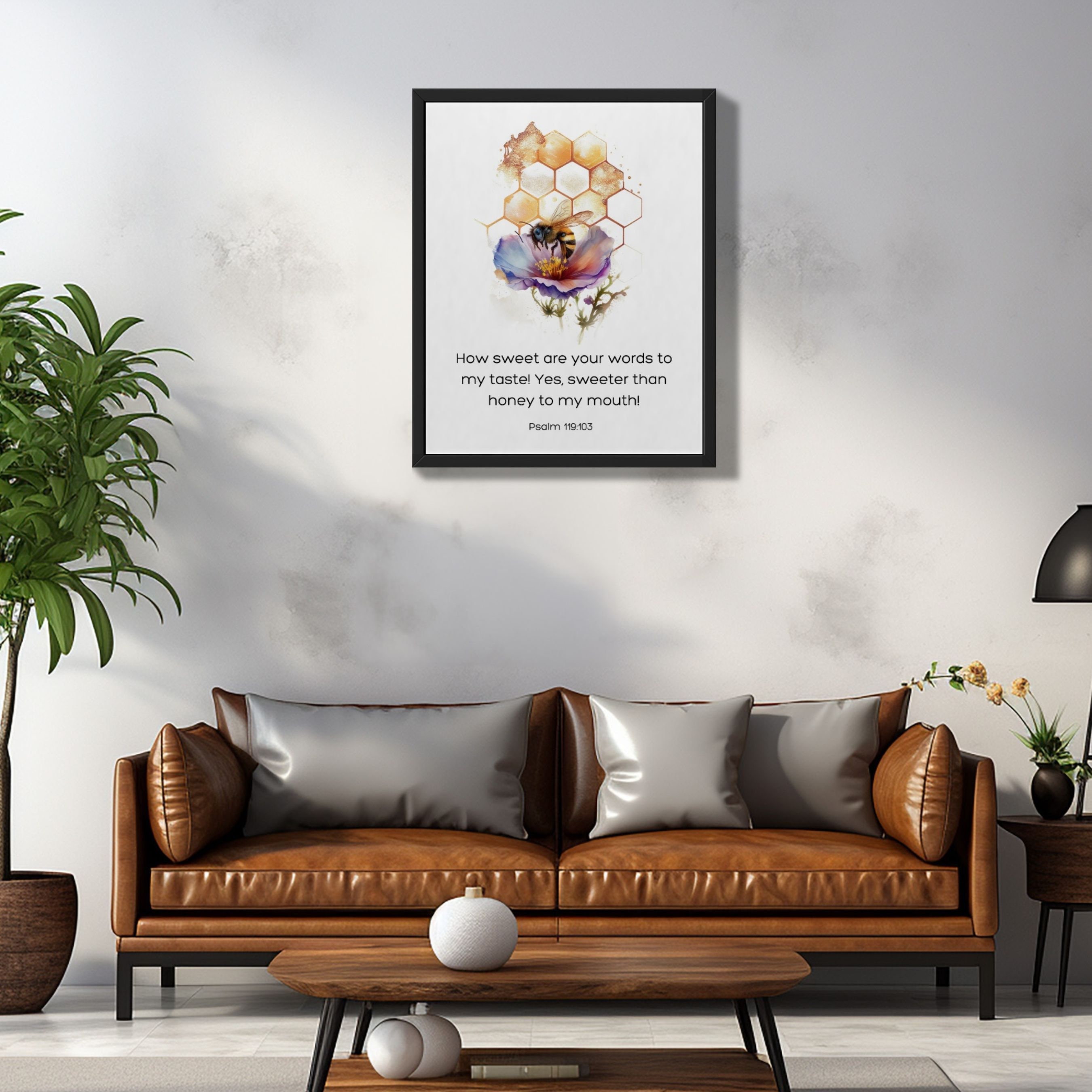 Christian Home Decor Honey Bee Poster Honeybee Flower Nature Garden ...
