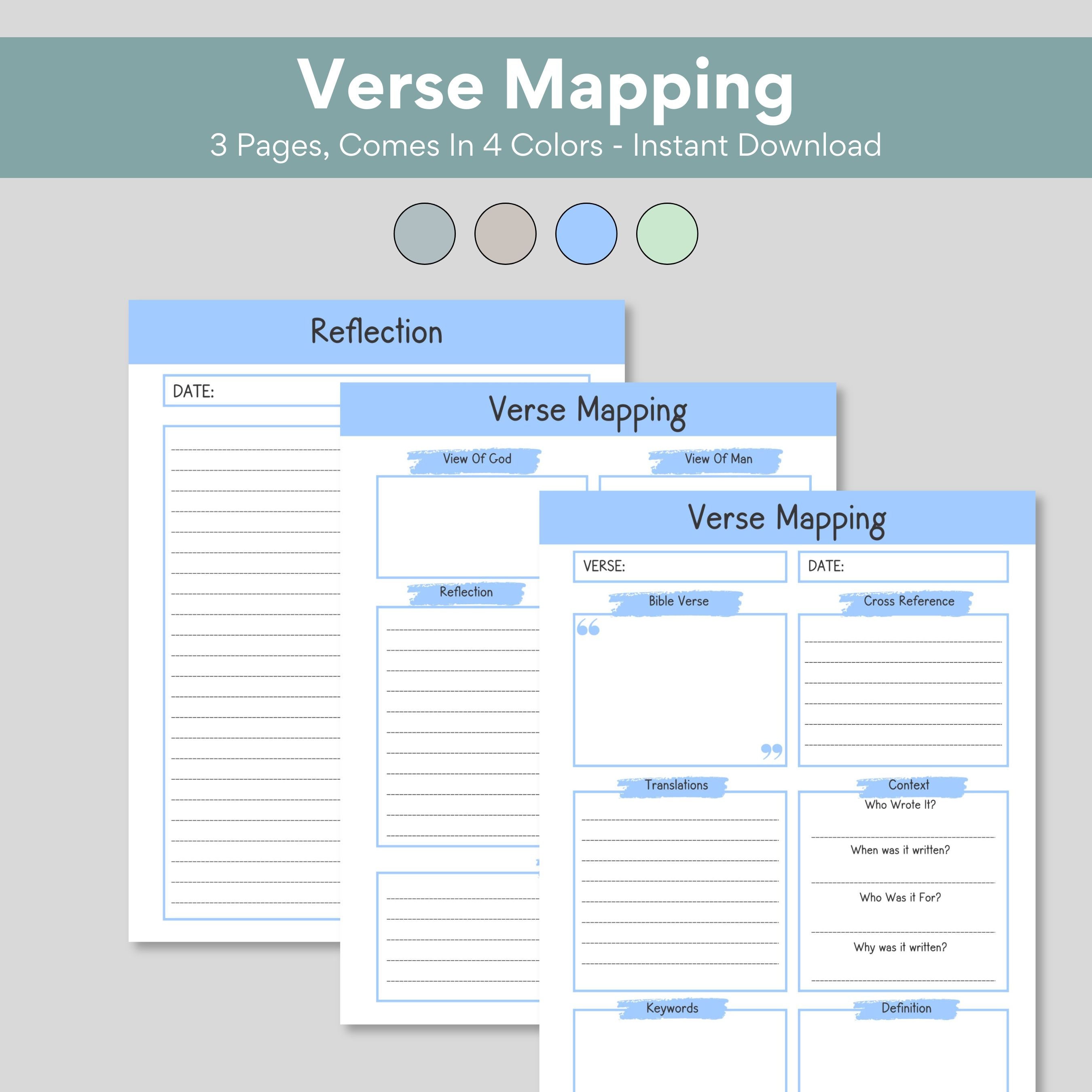 Verse Mapping Bible Study Template In-depth Study Guide Christian ...