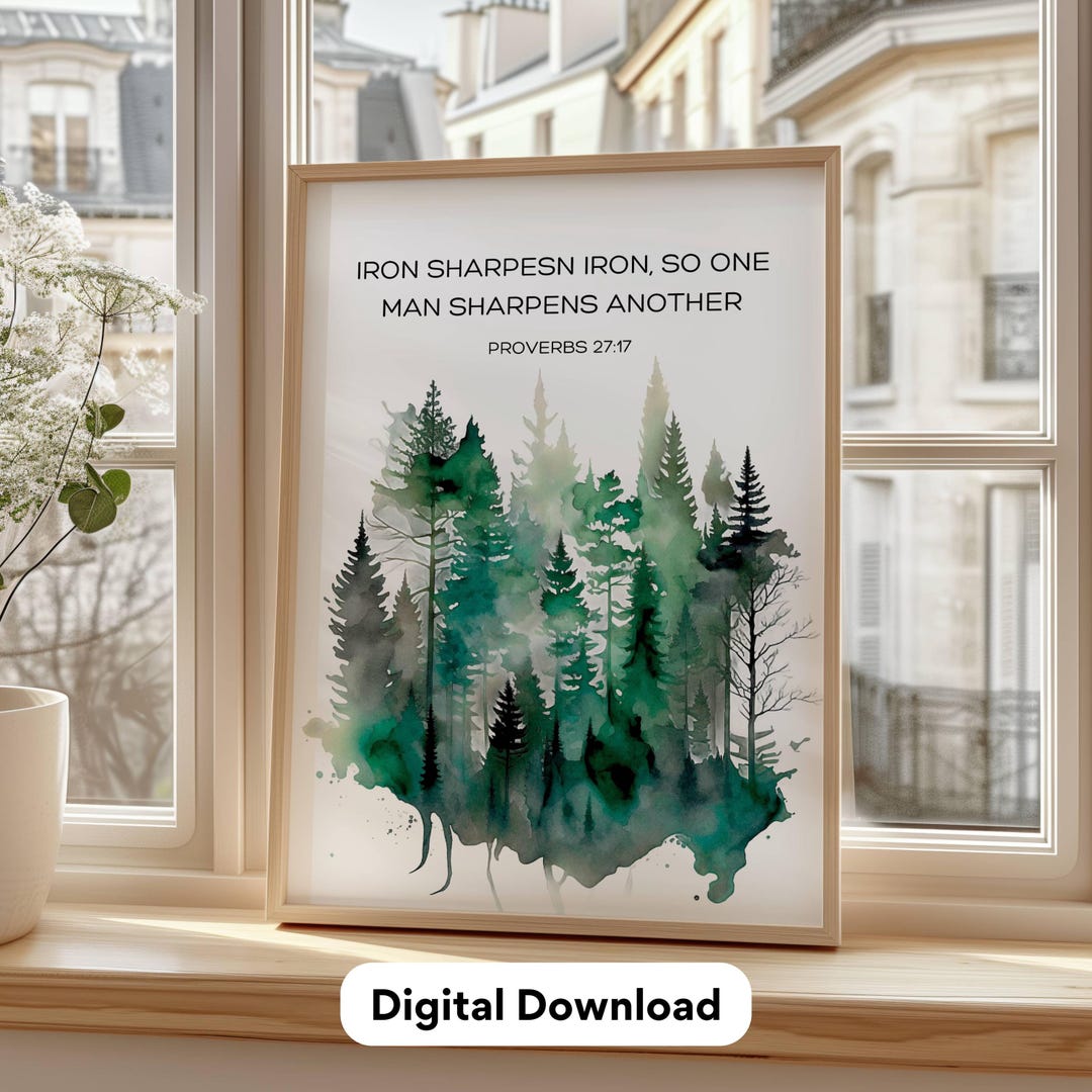 Christian Wall Art Bible Quote Forest Landscape Scripture Home Decor ...