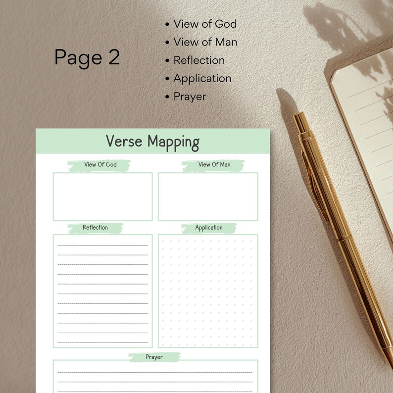 Verse Mapping Bible Study Template In-depth Study Guide Christian ...