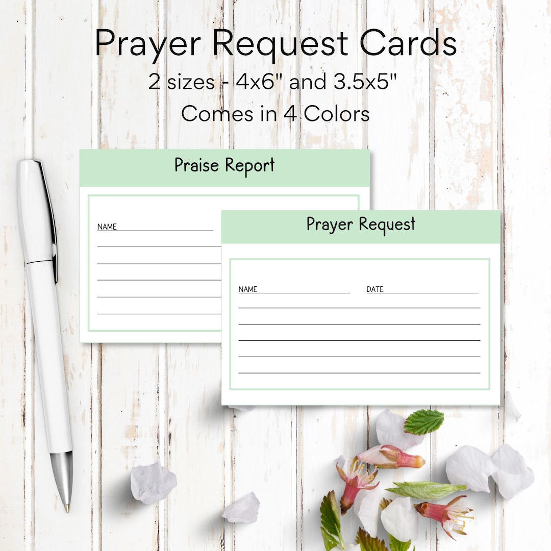 Prayer Request Card Template Praise Report Card Minimalist Prayer ...