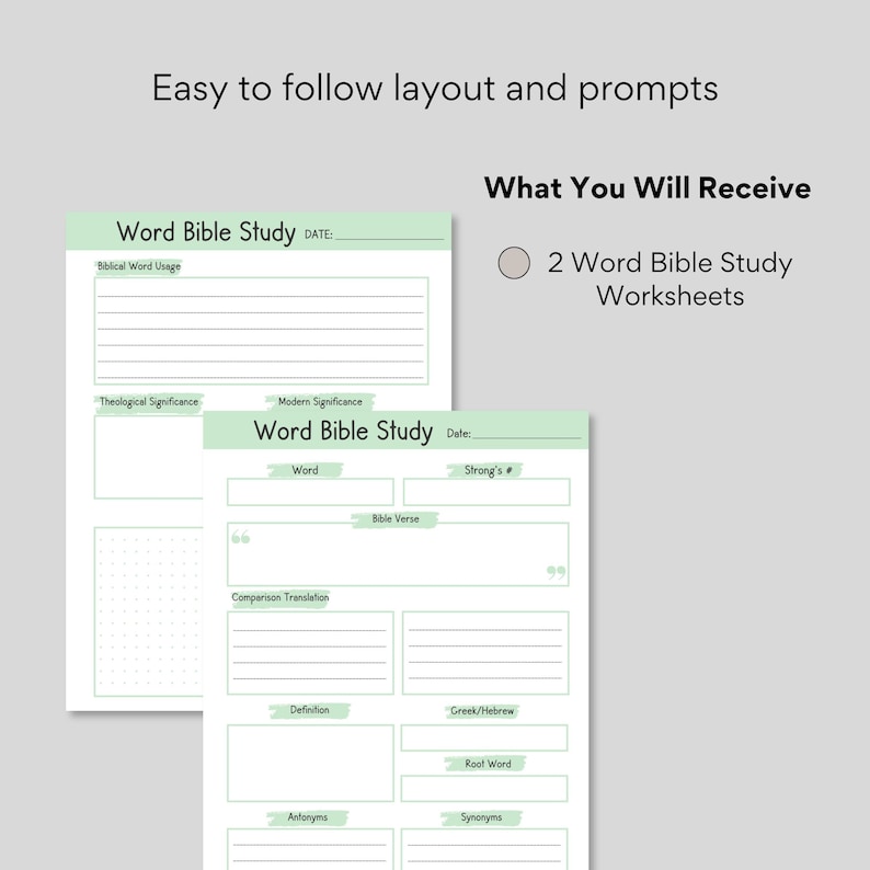 Word Bible Study Template Printable Christian In-depth Scripture Study ...