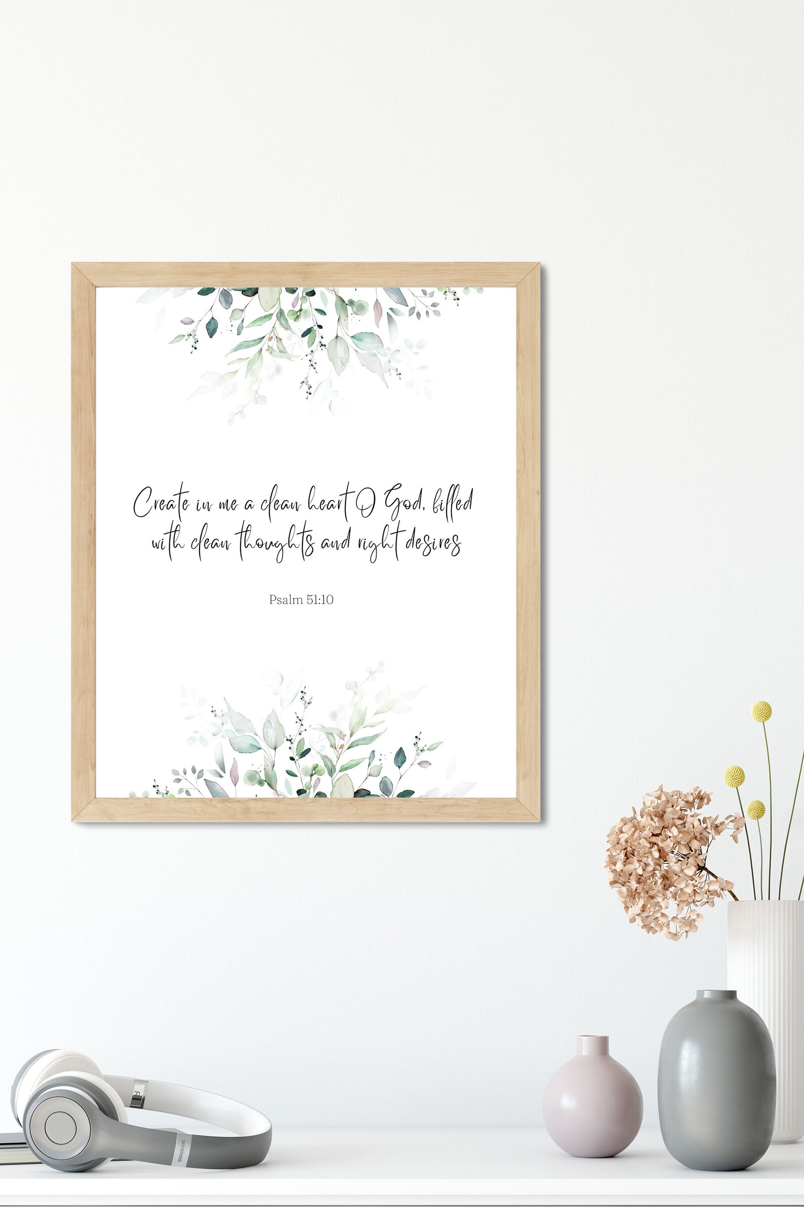 Botanical Wall Art Christian Watercolor Home Decor Bedroom Modern ...