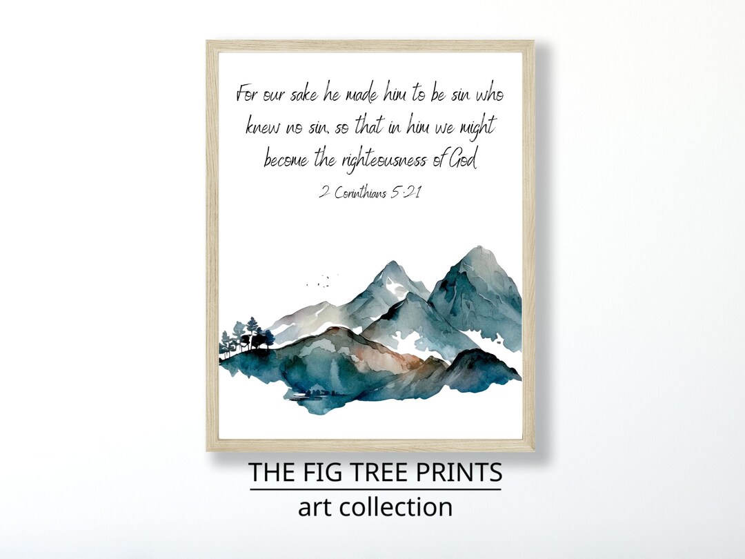 Bible Verse Poster Watercolor Scenery Print Wall Art Aesthetic Living ...