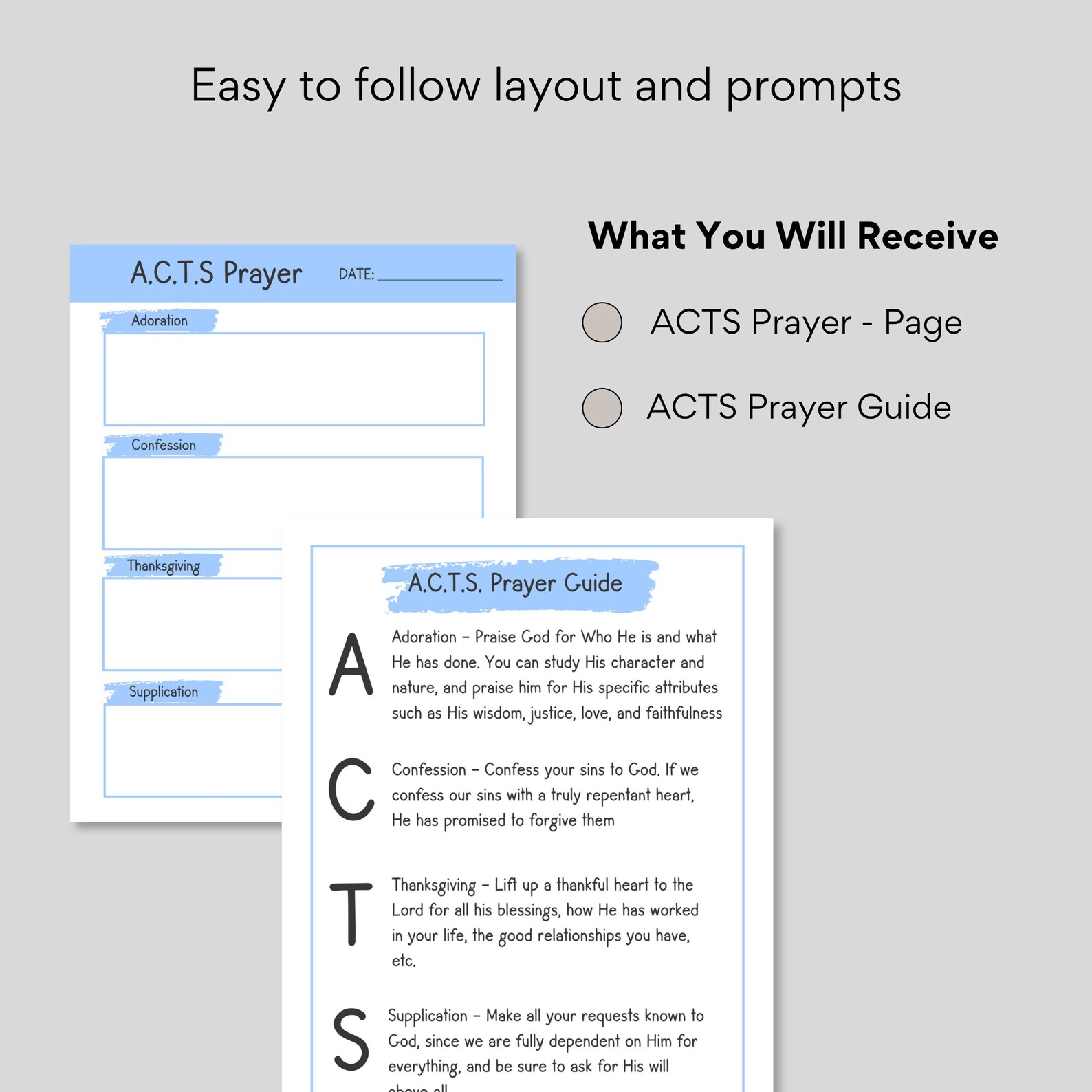 ACTS Prayer Guide Template New Christian Bible Study Worksheet Daily ...