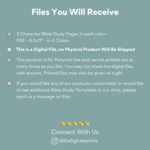 Character Bible Study Printable Template Small Group Christian ...