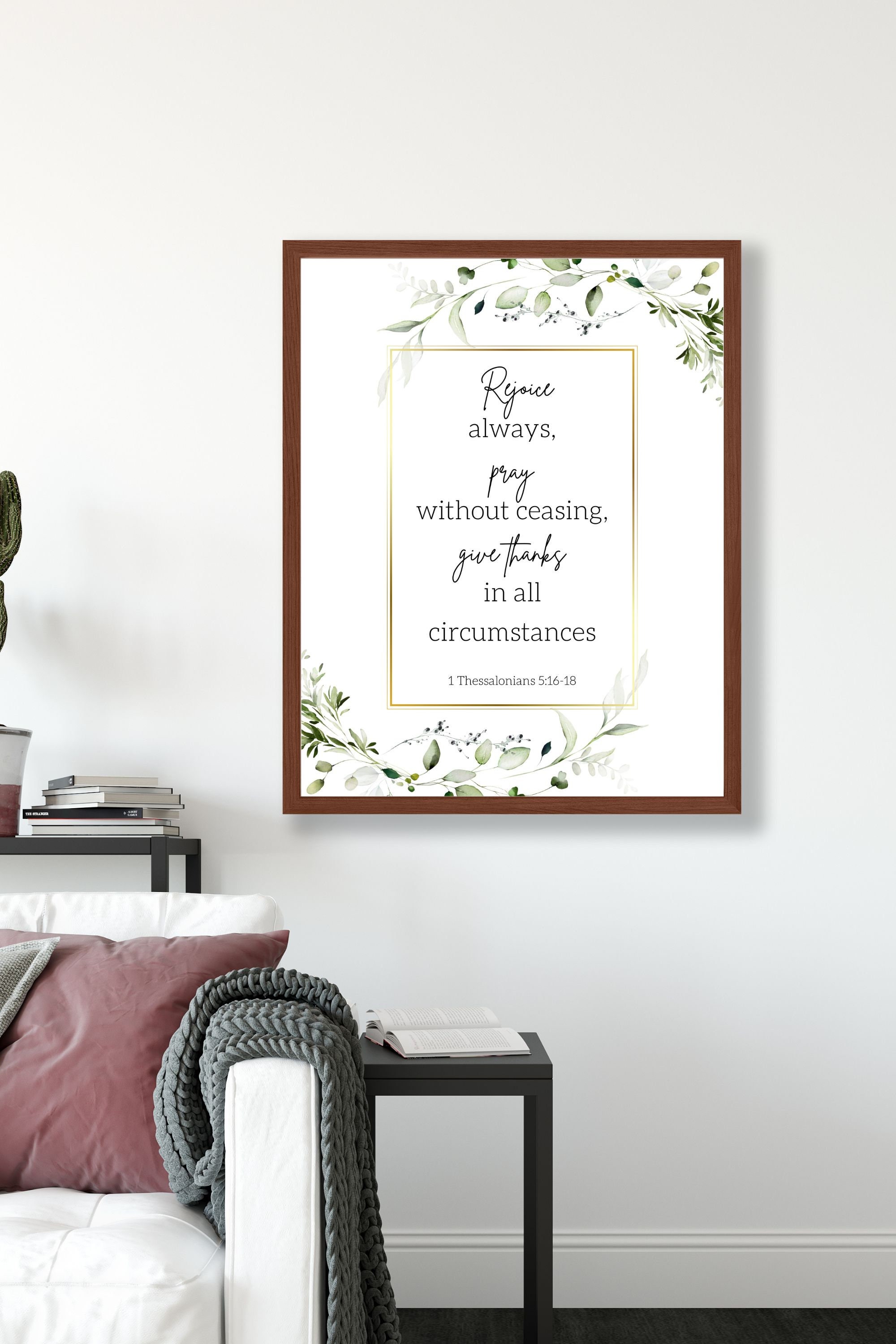 Printable Bible Verse Sign Botanical Christian Home Decor Scripture ...