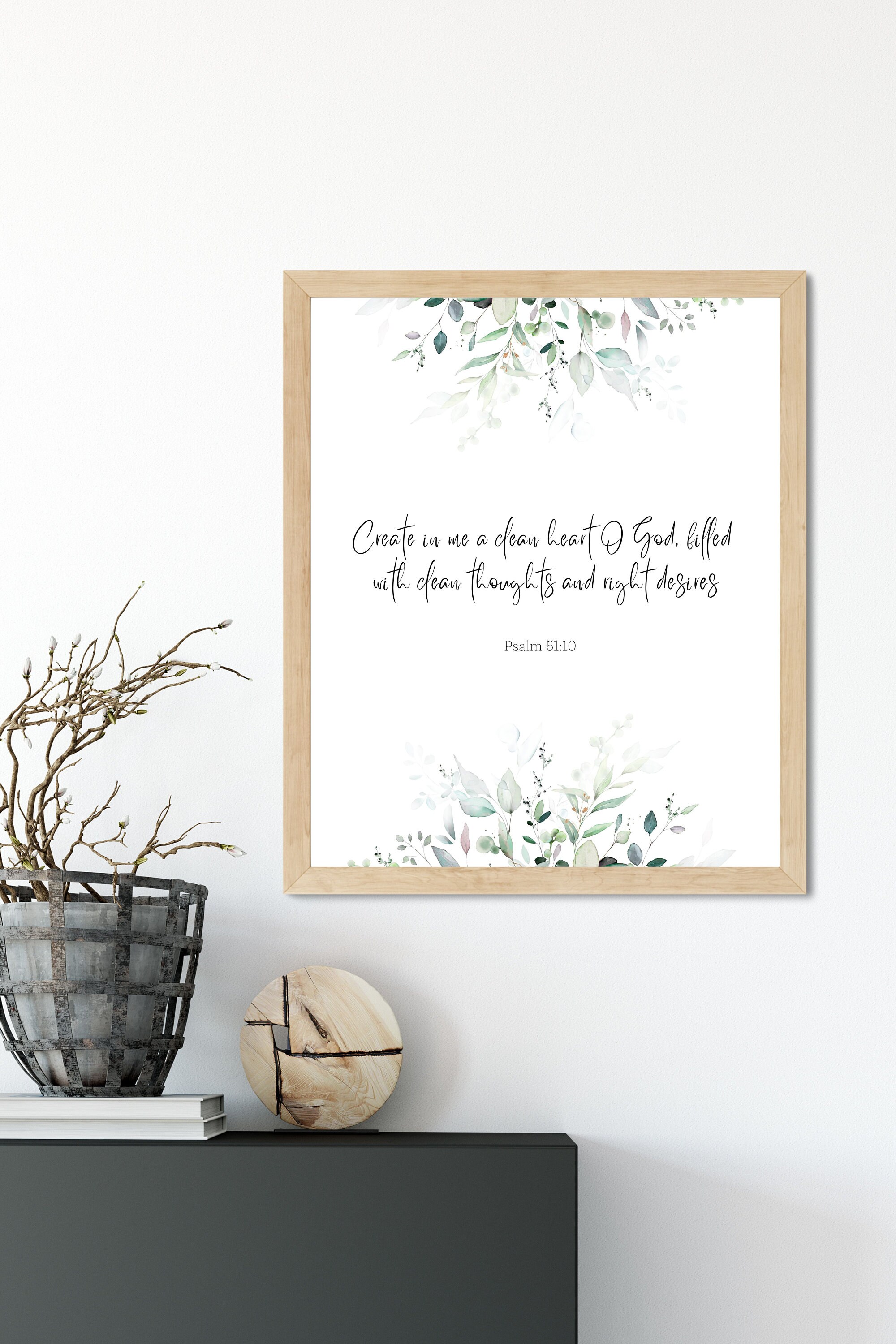 Botanical Wall Art Christian Watercolor Home Decor Bedroom Modern ...