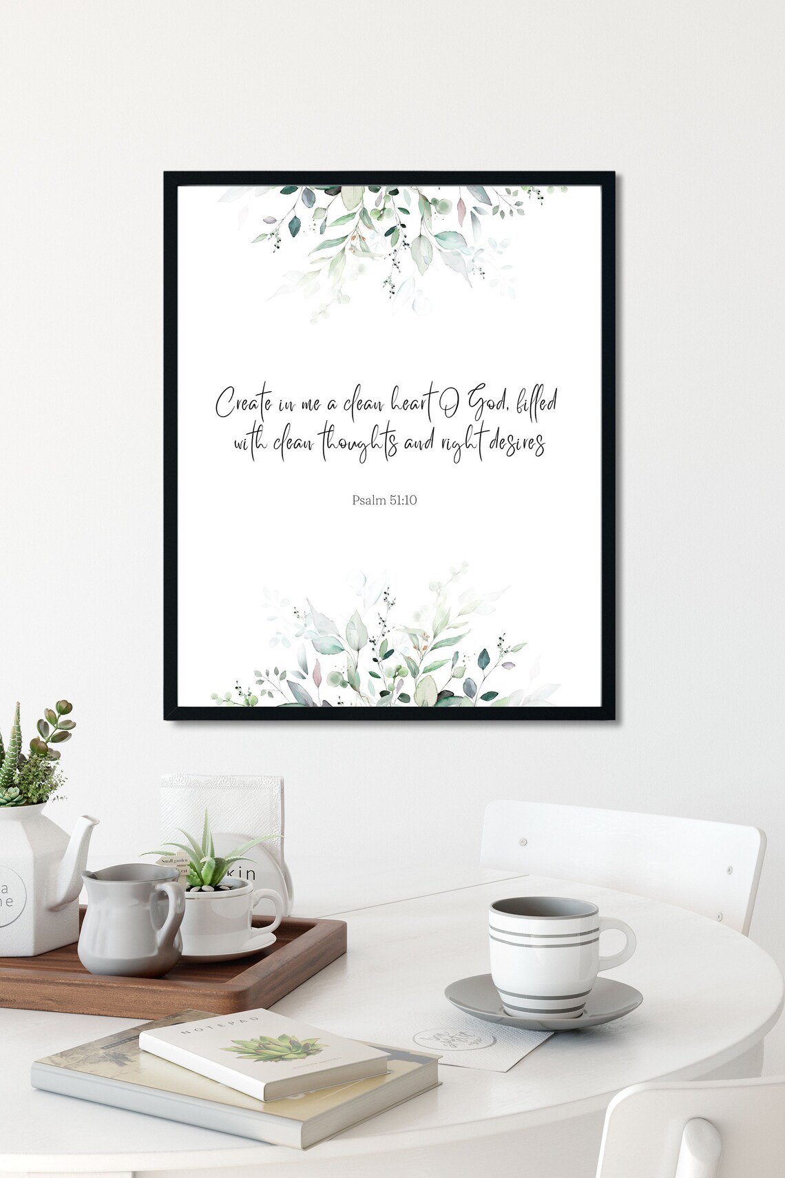 Botanical Wall Art Christian Watercolor Home Decor Bedroom Modern ...